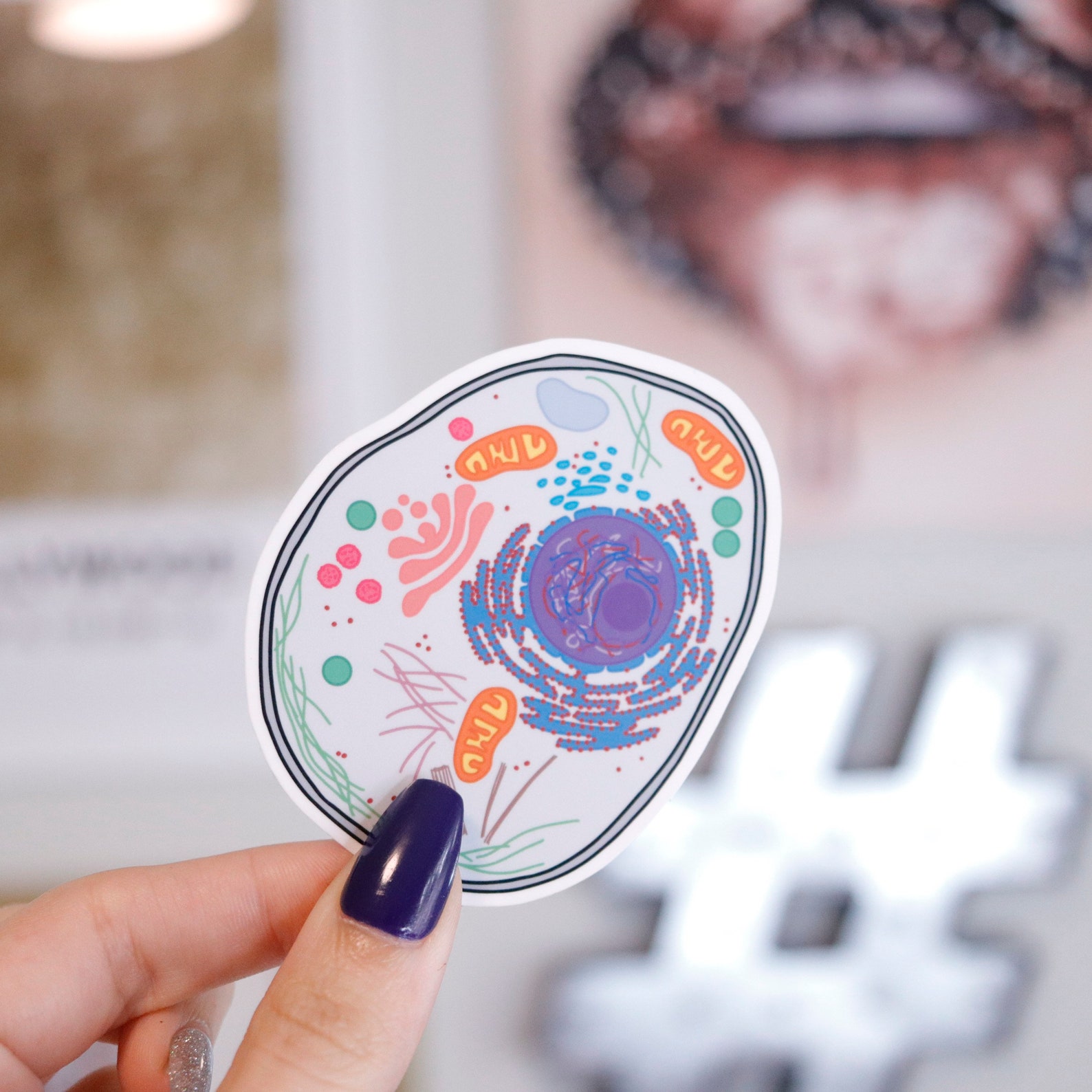 Eukaryotic Cell Sticker Biology Science Sticker Science Nerd - Etsy