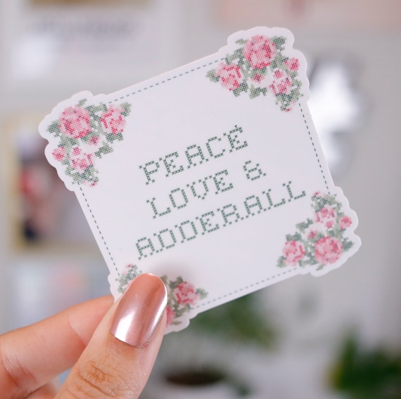 Peace Love & Addy Sticker ADHD Sticker Depression Mental - Etsy