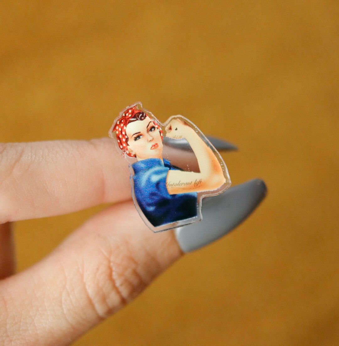 Intolerable Left Pin Rosie Riveter Acrylic Pin Blm Leftist Pin - Etsy