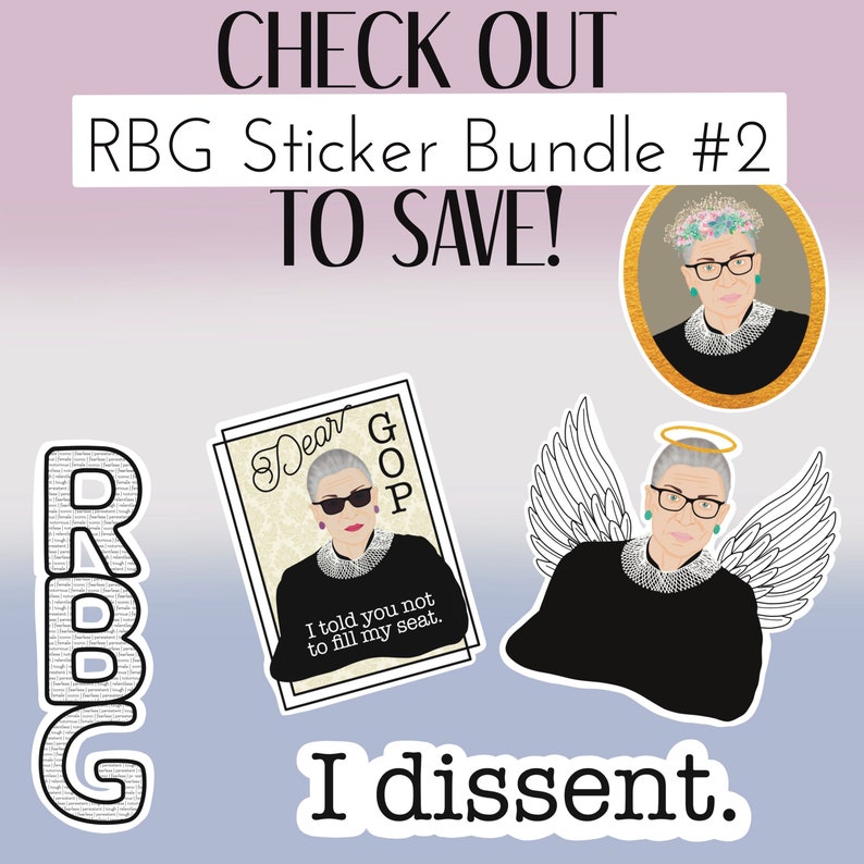 RBG Sticker Justice Ruth Bader Ginsburg Sticker Memorial 2022 - Etsy