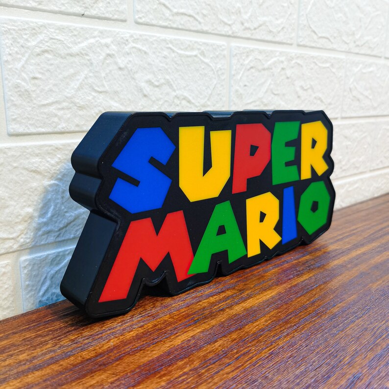 Super Mario Lamp Lightbox 11 inch 3D geprint man grot game | Etsy