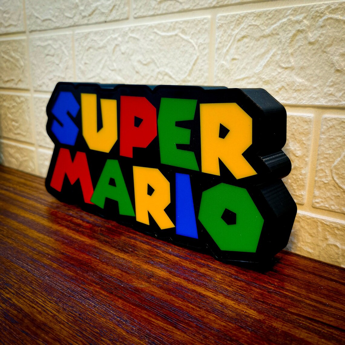 Super Mario Lamp Lightbox 11 inch 3D printed man cave game | Etsy