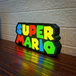 Super Mario Lamp Lightbox 11 inch 3D printed man cave game | Etsy
