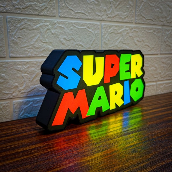 Super Mario Lamp Lightbox 11 inch 3D printed man cave game | Etsy