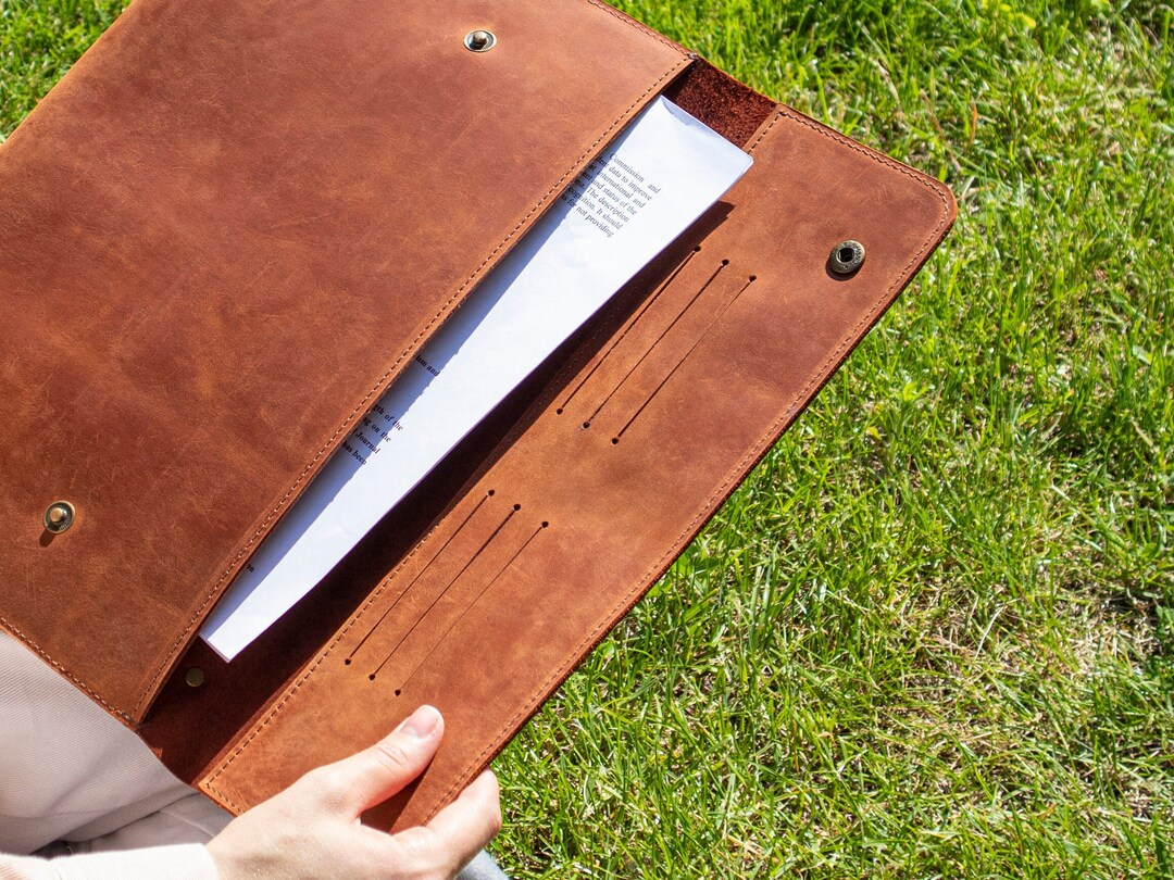 Christmas Gifts Handmade Office Paper Case Leather Portfolio Document ...