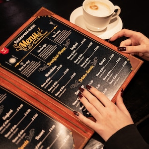 Leather Restaurant Menu Cover Leather Menu Folder for Restaurant ...