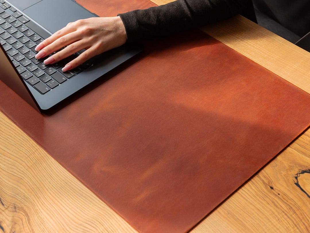 Leather Desk Mat, Minimalist Laptop Pad, Custom Extra Large Desk ...