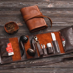 Leather Case for Pipe Smokers Set, Personalized Pipe Holder ...