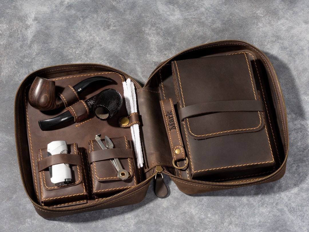 Leather Pipe Case, Custom Tobacco Pipe Bag, Pipe Accessories, Leather ...