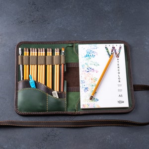 Sketchbook for Drawing, Leather Sketchbook Cover Refillable A5, Travel ...