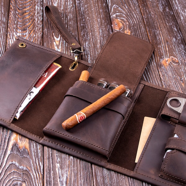 Leather Cigar Case - Etsy