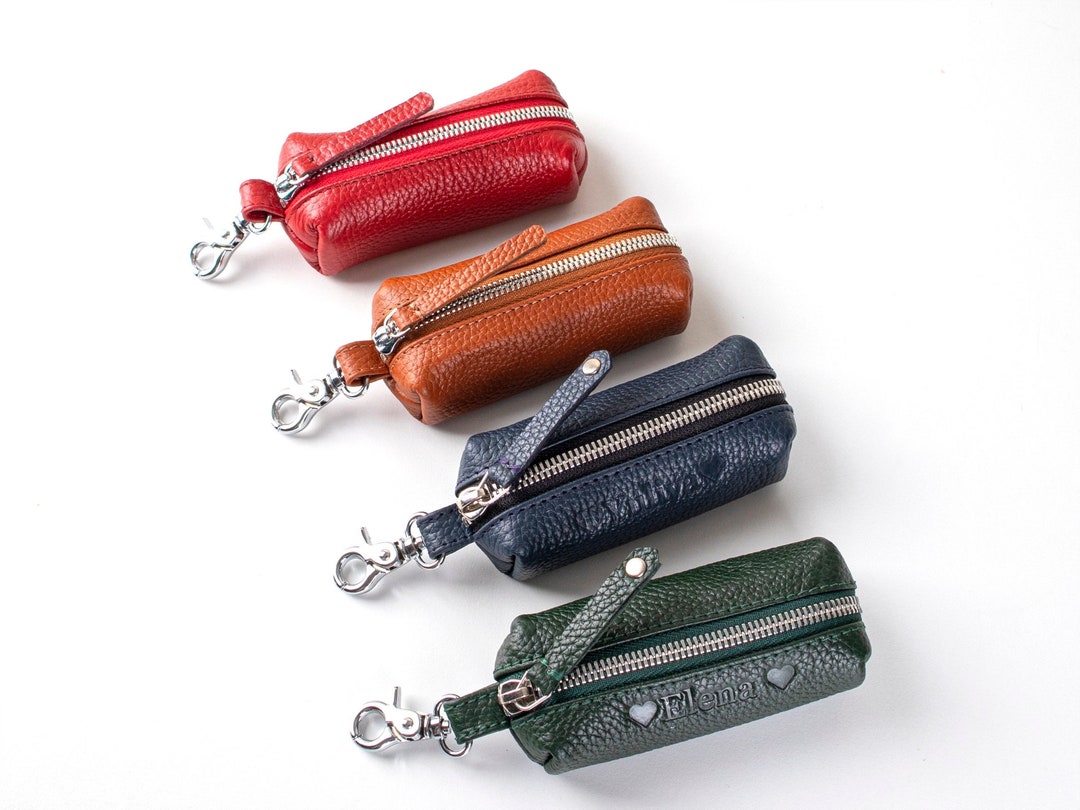 Personalized Leather Key Case, Leather Key Holder, Key Bag, Key ...