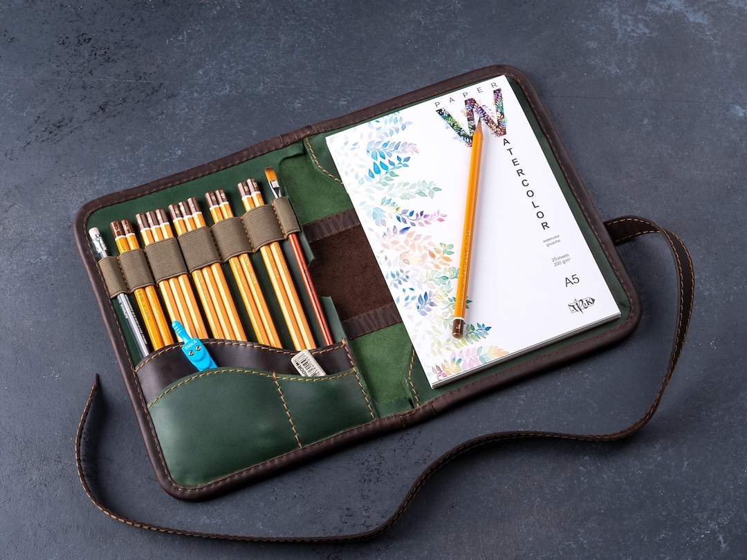 Sketchbook for Drawing, Leather Sketchbook Cover Refillable A5, Travel ...