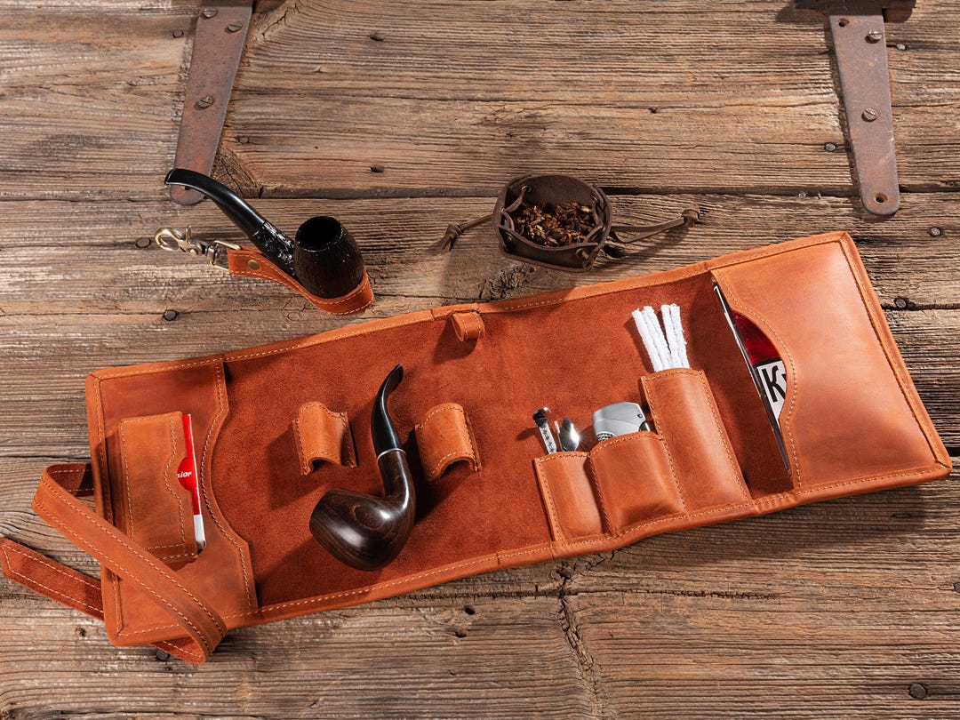 Leather Smoking Pipe Case, Tobacco Pipe Pouch, Custom Tobacco Case ...