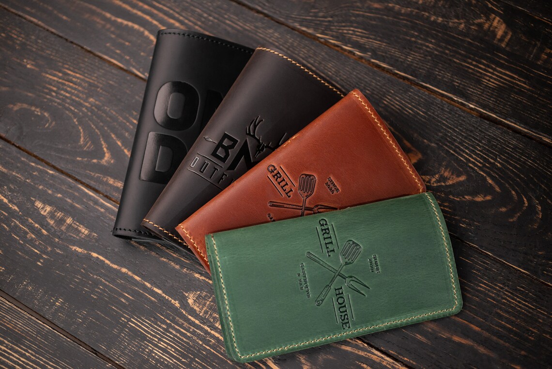 Custom Leather Bill Holder, Check Holder for Restaurant, Leather Check ...