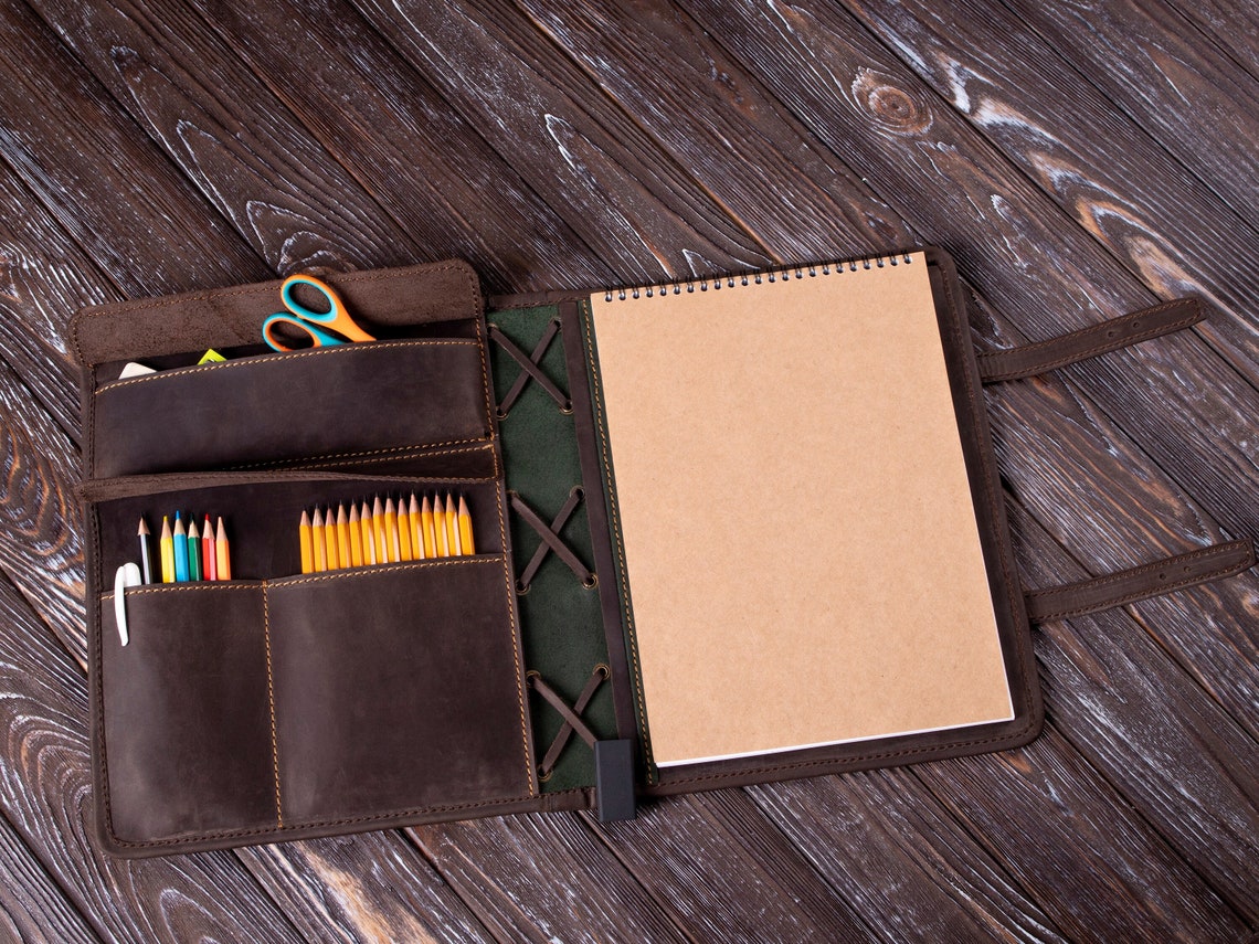 Handmade Leather Sketchbook Cover A4 Leather Artist Sketch - Etsy