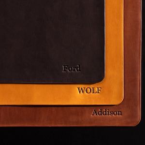Personalized Leather Desk Pad - Anniversary Gift for Men, Desk Mat ...