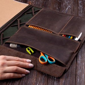 Handmade Leather Sketchbook Cover A4, Leather Artist Sketch Pad Cover ...