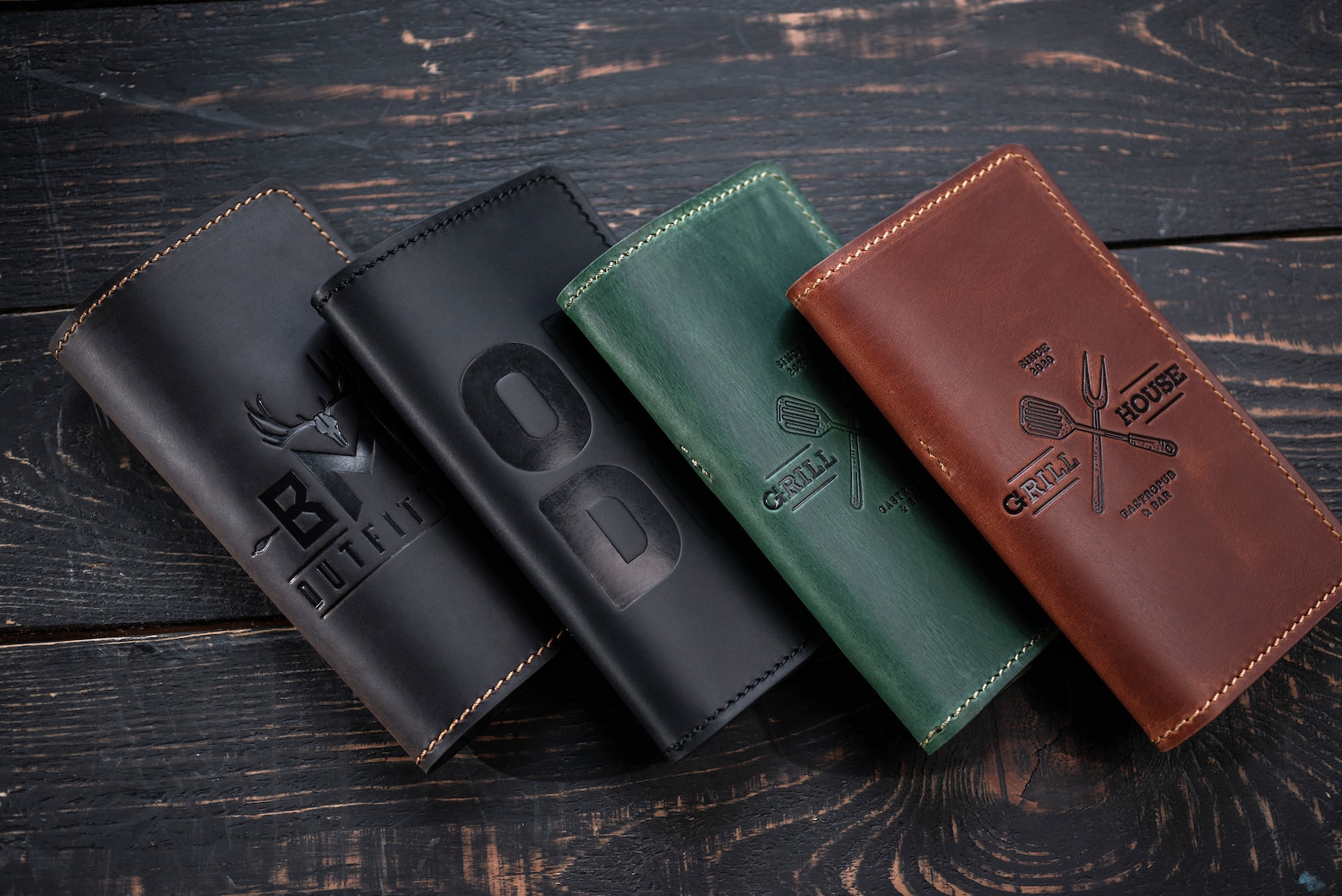 Custom Leather Bill Holder, Check Holder for Restaurant, Leather Check ...