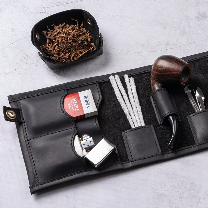Pipe Pouch, Personalized Leather Pipe Case, Leather Pipe Roll, Tobacco ...