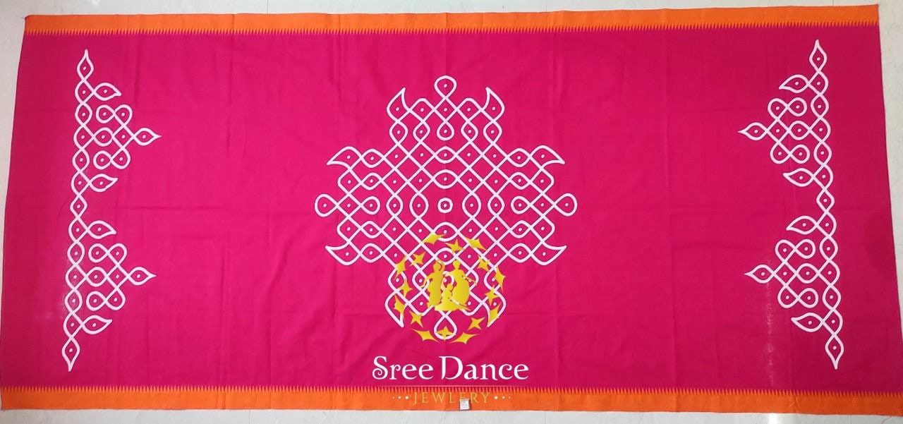 Beautiful Muggu Designed Cloth/rangoli/ Kollam/ Muggu Cloth/muggu Cloth ...