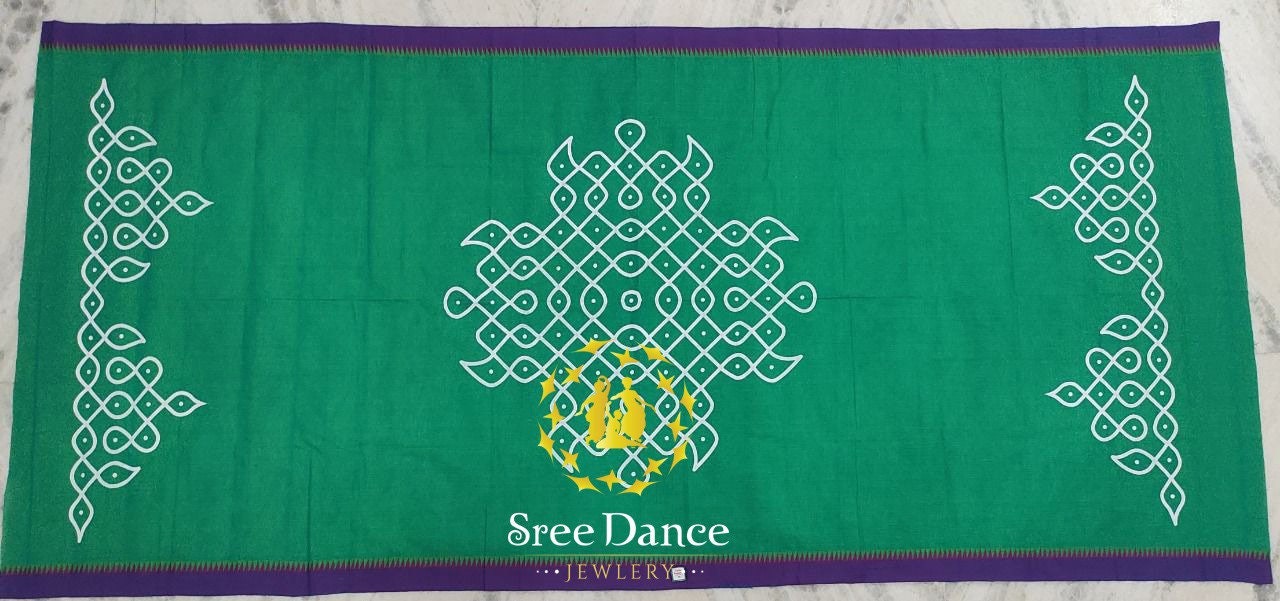 Beautiful Muggu Designed Cloth/rangoli/ Kollam/ Muggu Cloth/muggu Cloth ...