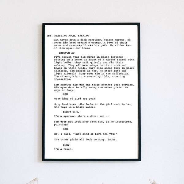 Script Poster - Etsy