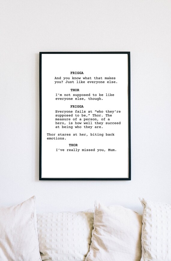 Avengers: Endgame Quote Screenplay Wall Art Movie Script - Etsy UK