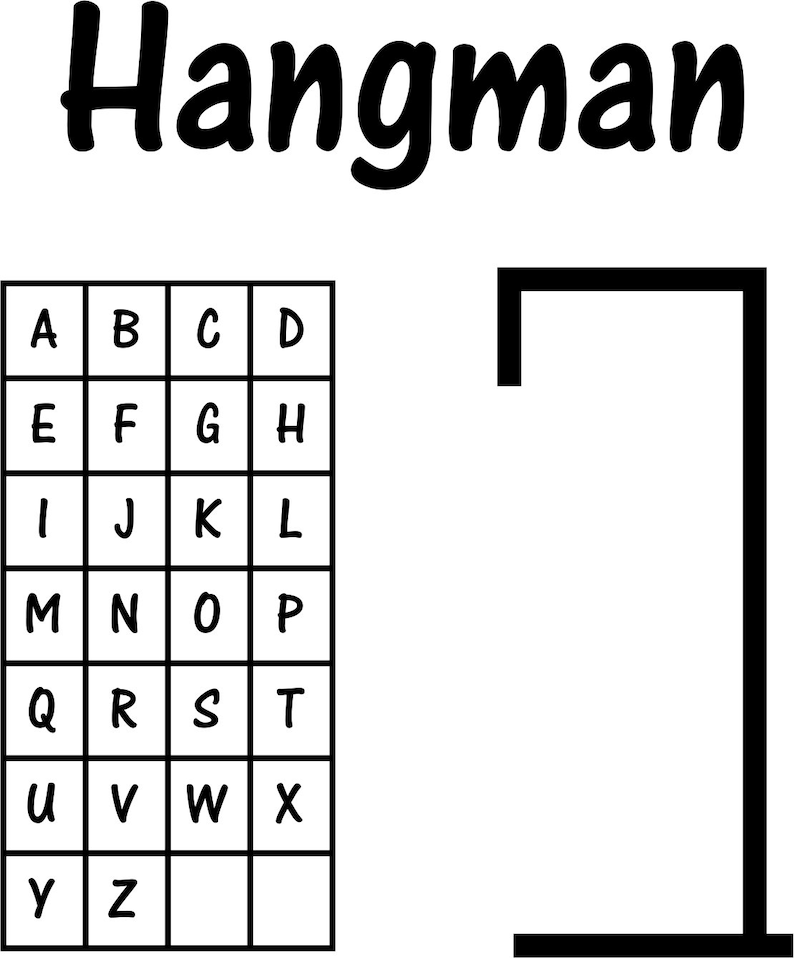 Hangman Digital Cut File - Etsy