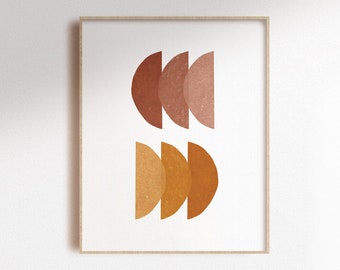 Neutral Pink Mid Century Shapes Digital Print Boho Printable | Etsy