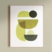 Mid Century Chartreuse Geometry Digital Wall Art, Green Abstract ...