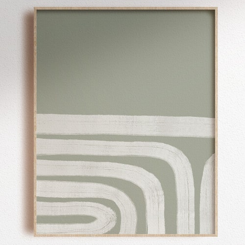 Sage Green Abstract Line Art Print Geometry Lines Poster - Etsy