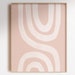 Abstract Pink Line Art Print, Pastel Pink Brush Stroke Lines Digital ...