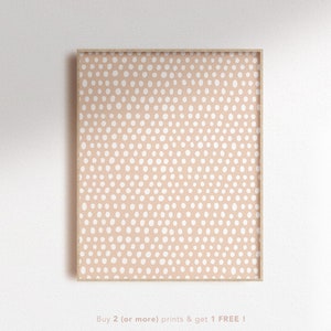 Neutral Pink Dots Digital Art Print, Boho Wall Decor, Simple Minimalist ...