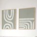 Set of 2 Sage Green Line Art Wall Art, Abstract Brush Stroke Prints ...