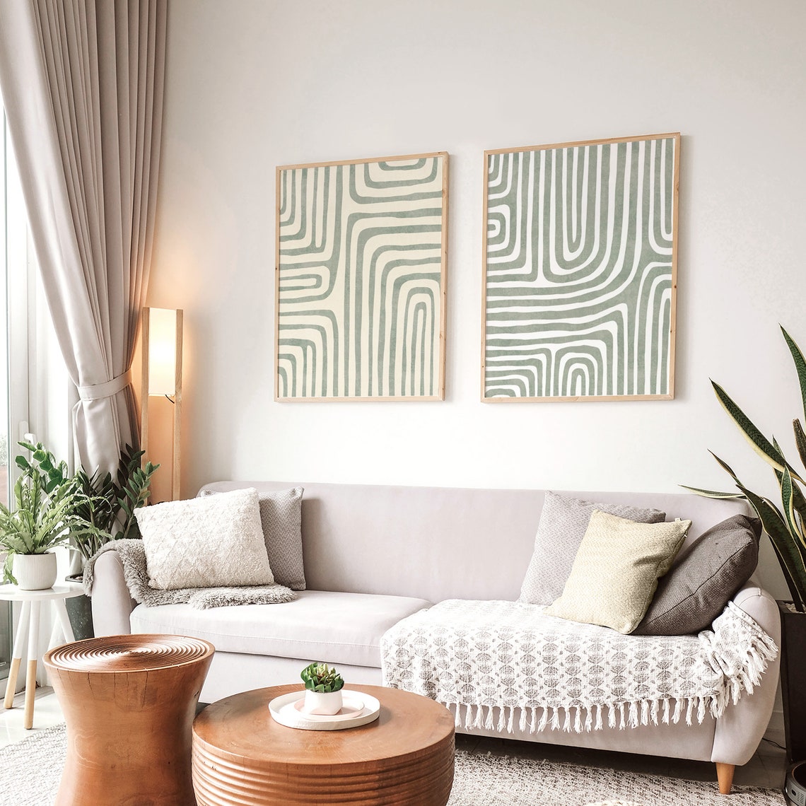 Sage Green Abstract Line Art Print Geometry Lines Poster - Etsy