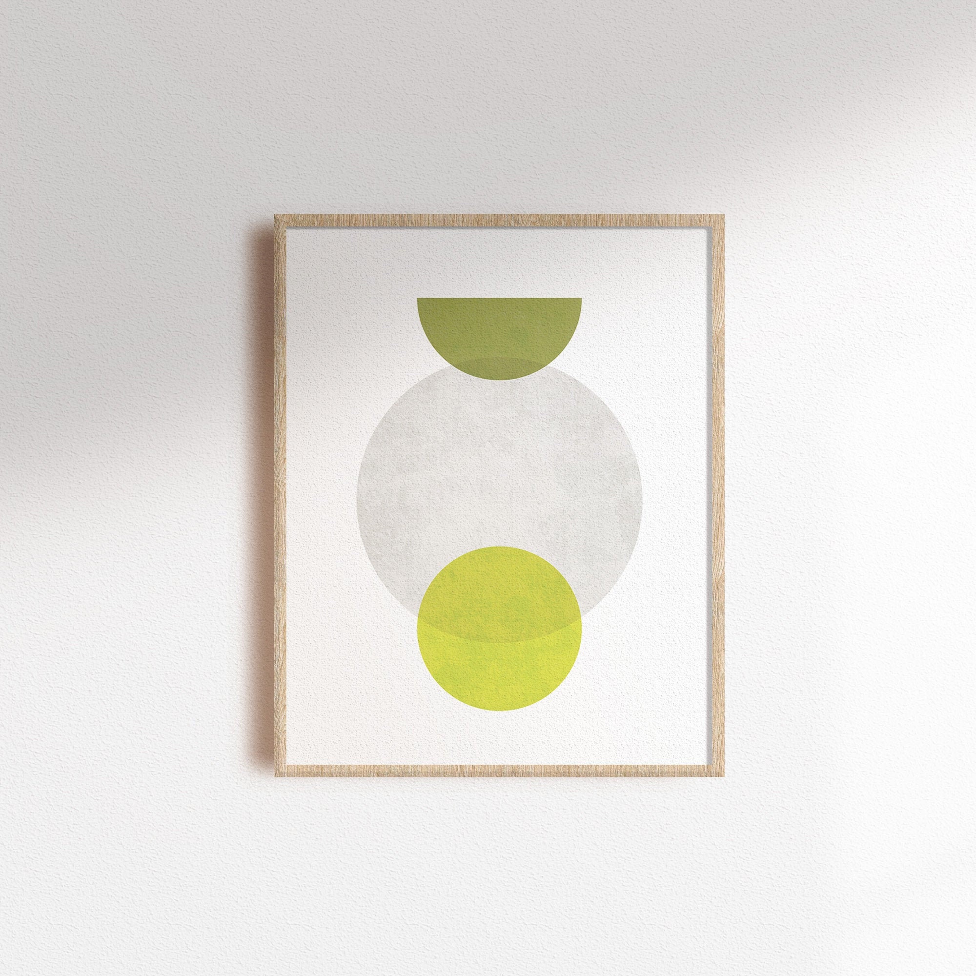 Chartreuse Geometry Circles Wall Art Abstract Digital Print | Etsy
