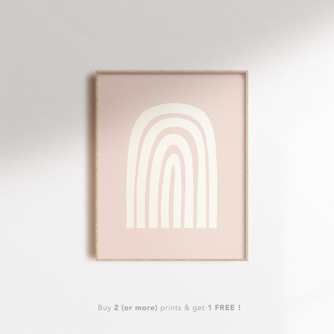 Pink Boho Rainbow Digital Art Neutral Nursery Wall Decor - Etsy