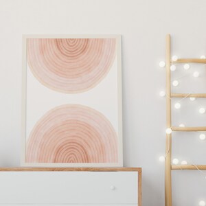 Pastel Rainbow Shapes Print, Neutral Watercolor Wall Art, Printable ...