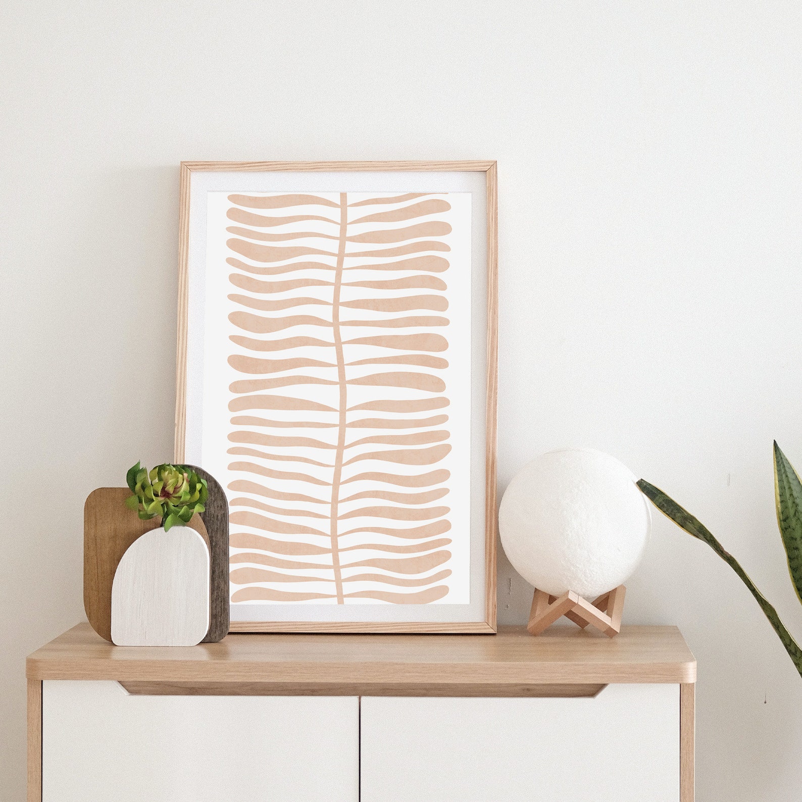 Abstract Fern Leaf DIGITAL Print Light Pink Leaves Poster | Etsy