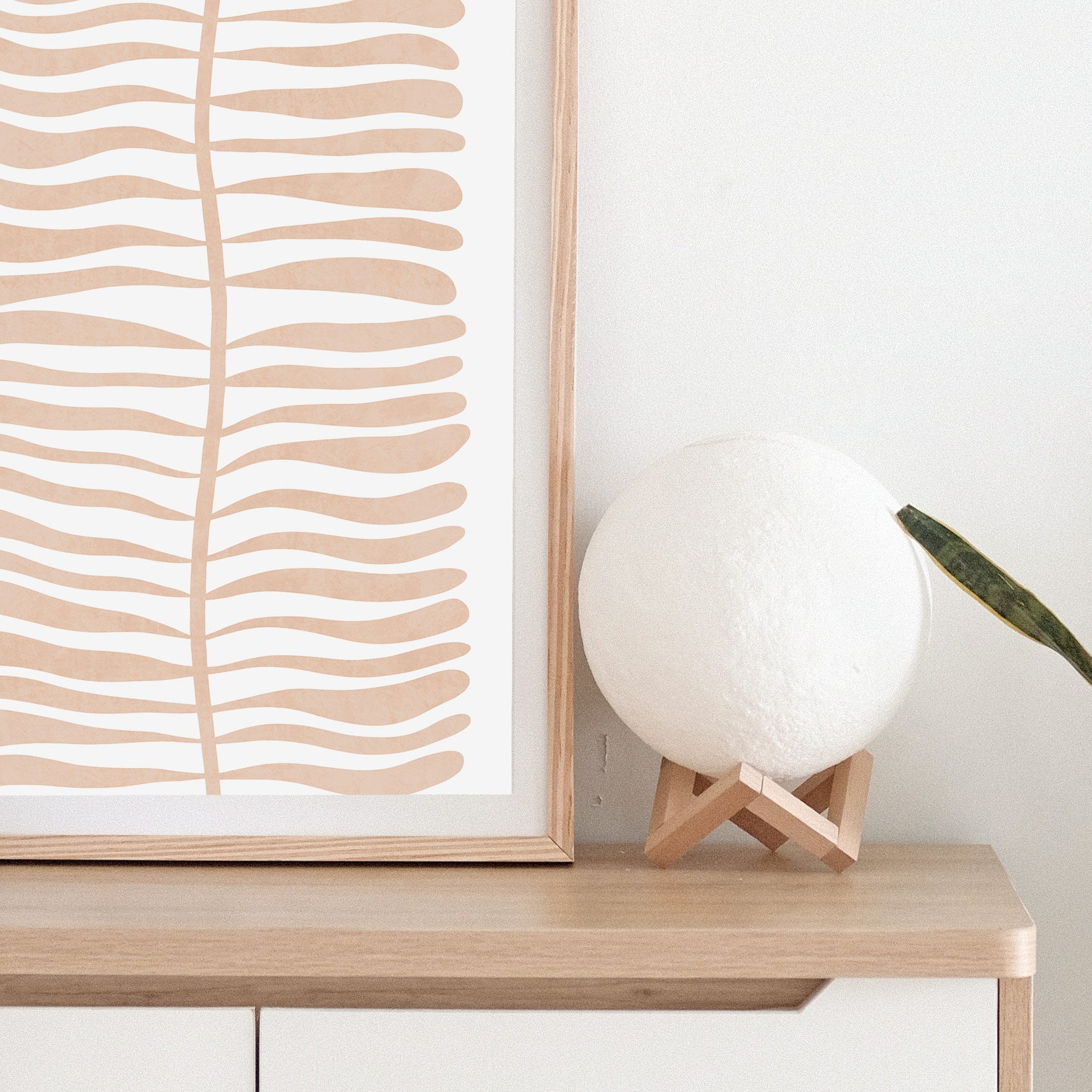 Abstract Fern Leaf DIGITAL Print Light Pink Leaves Poster | Etsy