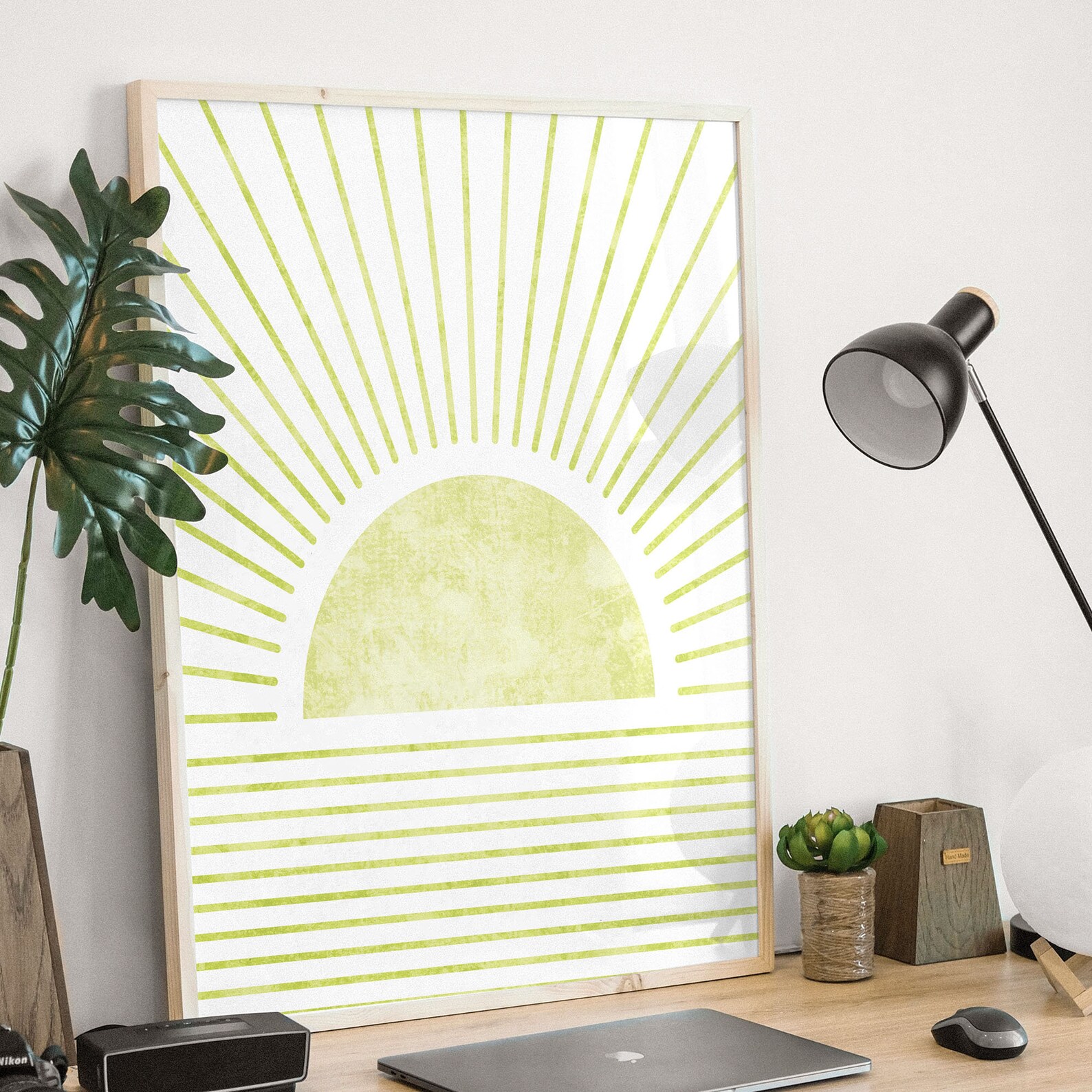 Geometry Sunshine Line Art Printable Modern Sunrise Digital | Etsy