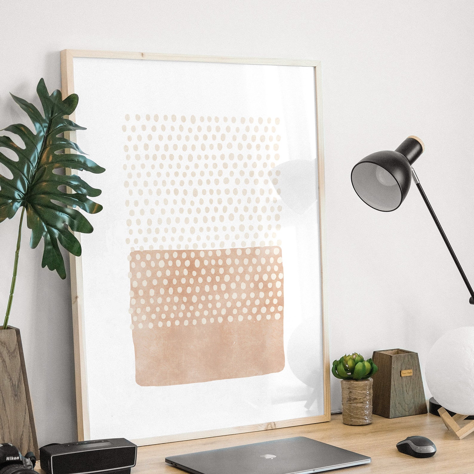 Neutral Dots Pattern Digital Art Print Simple Wall Decor - Etsy