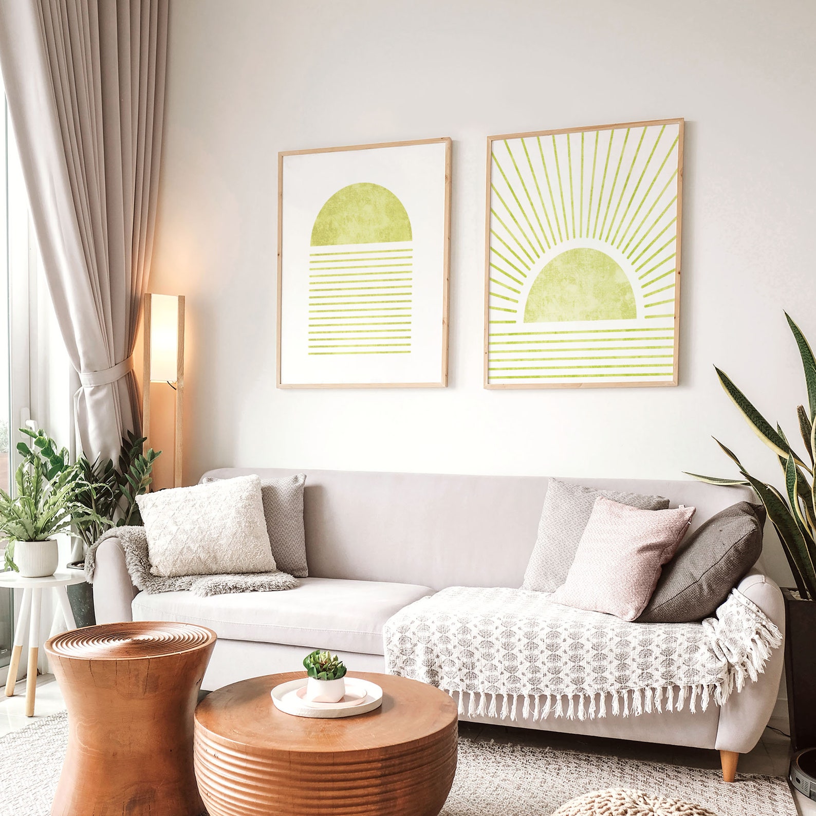 Geometry Sunshine Line Art Printable, Modern Sunrise Digital Wall Art ...