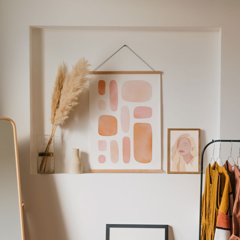 Geometric Neutral Shapes Digital Art Print Minimalist Wall - Etsy