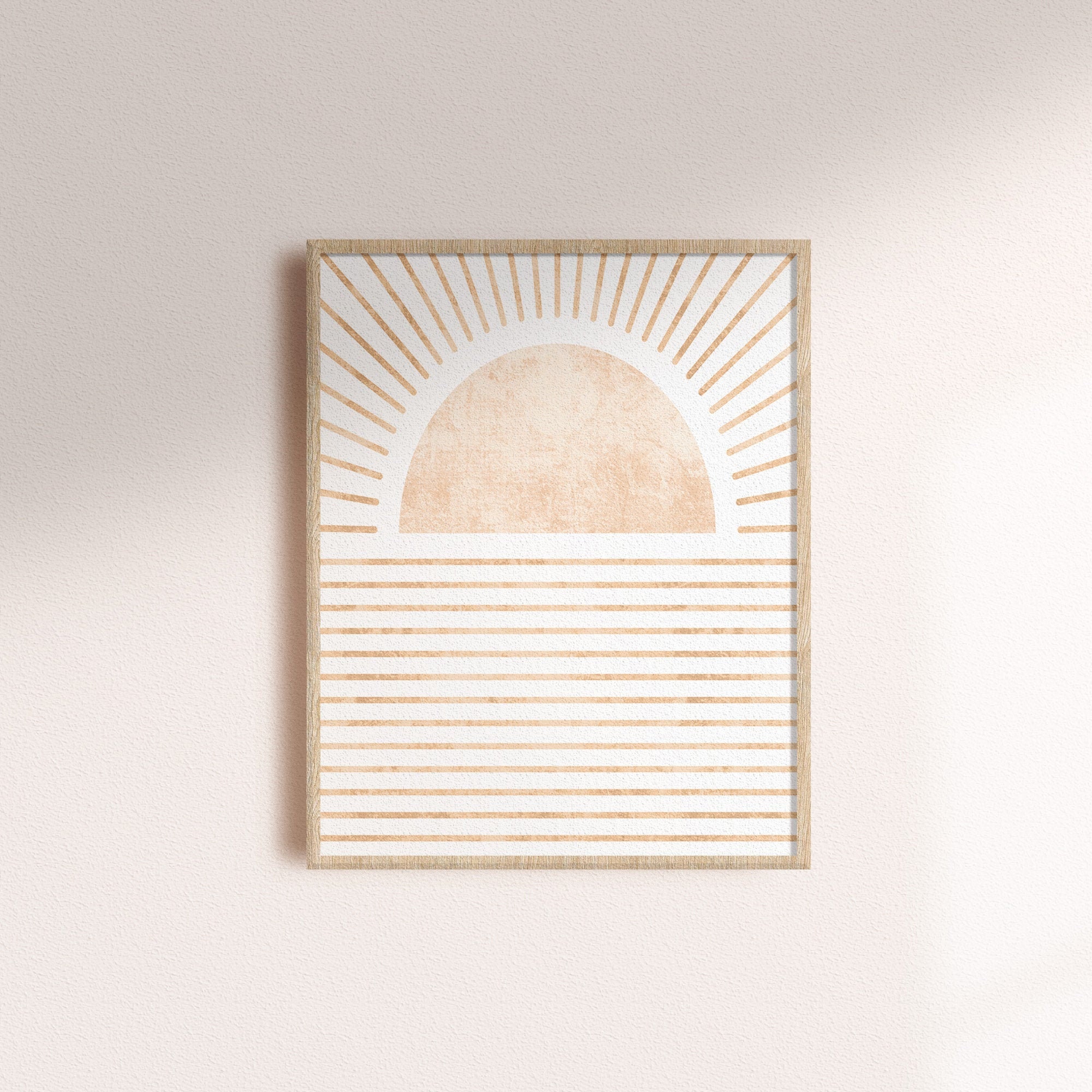 Neutral Geometric Sunrise Digital Wall Art Abstract Sunshine - Etsy