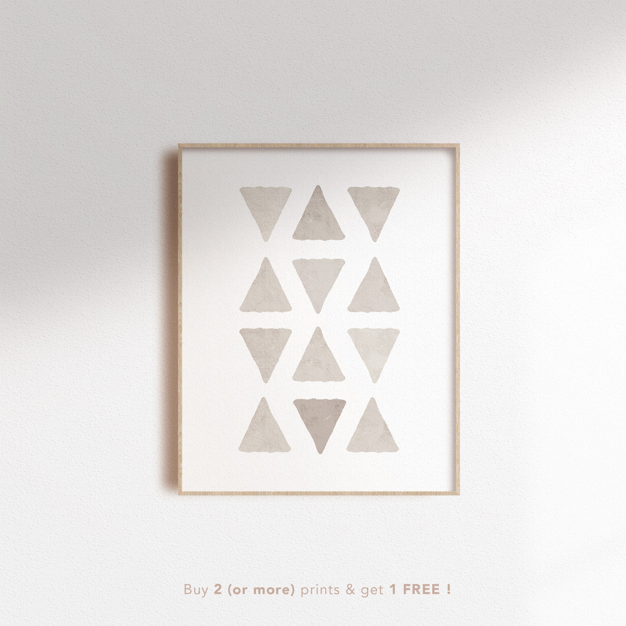 Modern Grey Triangles Digital Print, Geometry Printable Wall Art ...