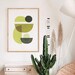 Mid Century Chartreuse Geometry Digital Wall Art Green - Etsy