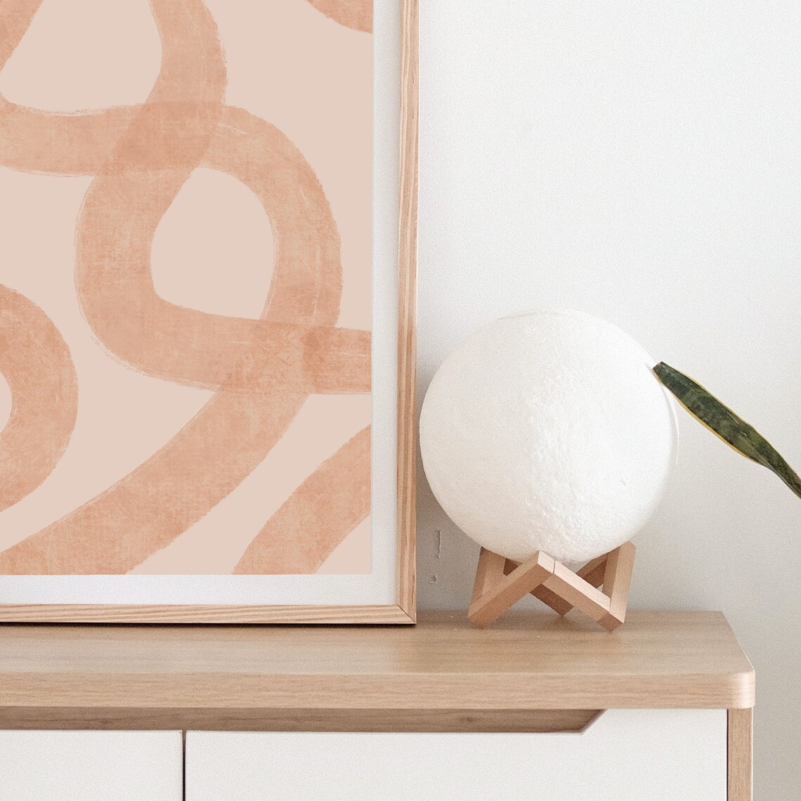 Pastel Pink Abstract Line Art Digital Print Watercolor Lines - Etsy