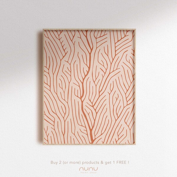 Coral Lines Poster - Etsy